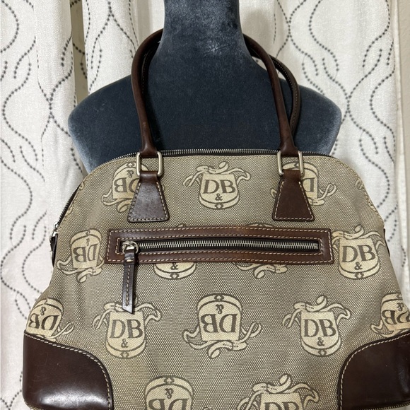 Dooney & Bourke | Bags | Dooney Bourke Logo Canvas And Leather Satchel ...